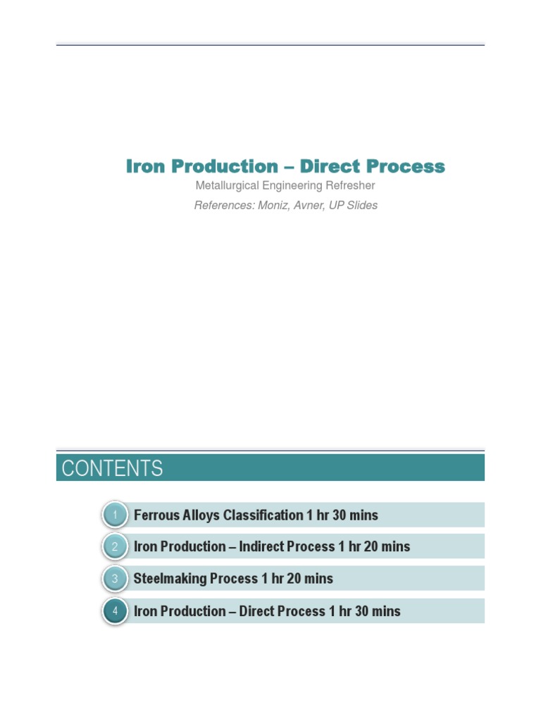Iron - Direct Reduction Process | PDF | Iron | Chemical Industry