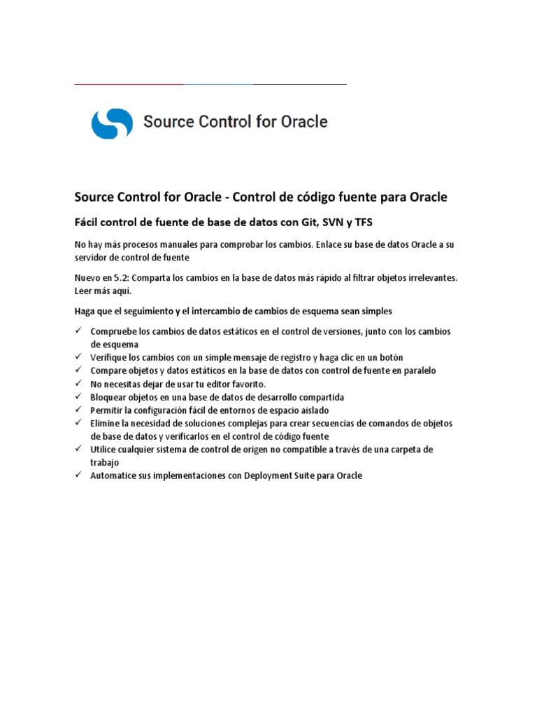 Source Control For Oracle | PDF