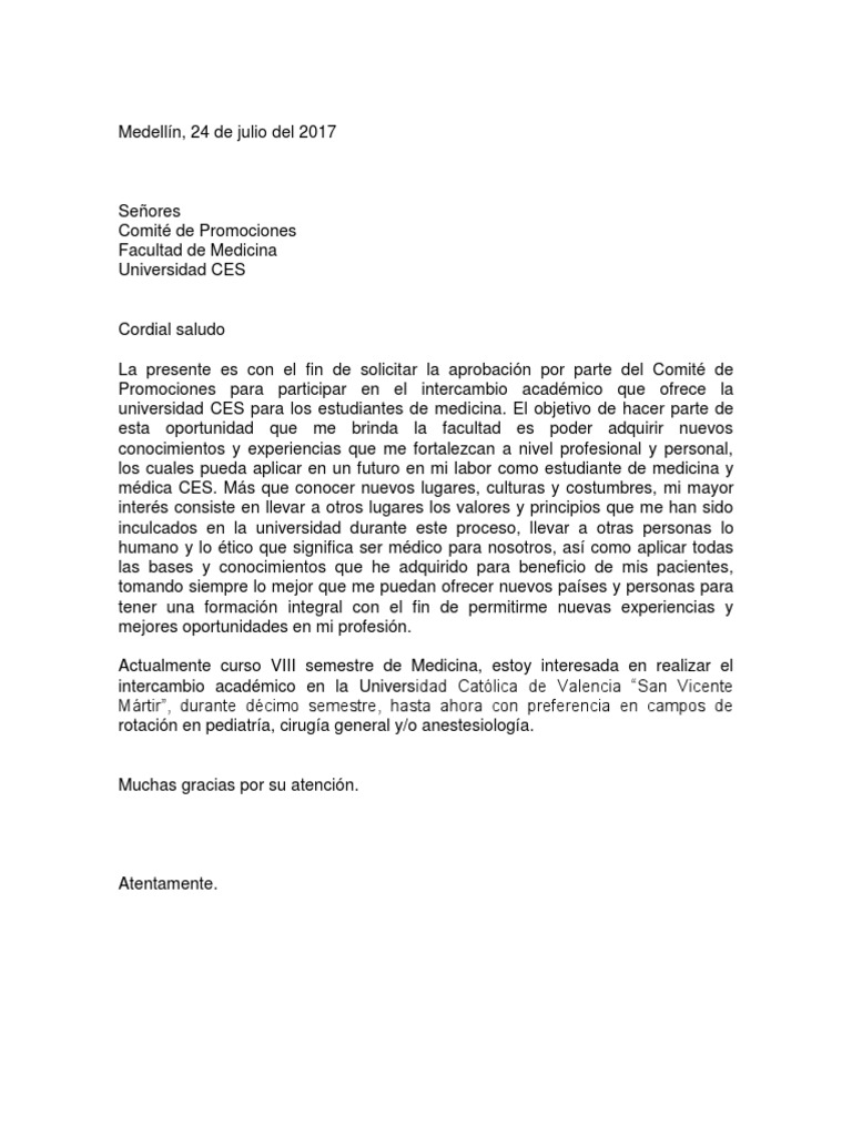 Carta Intercambio | PDF