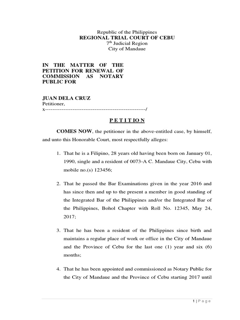 Renewal of Notarial Commission | PDF | Virtue | Judiciaries