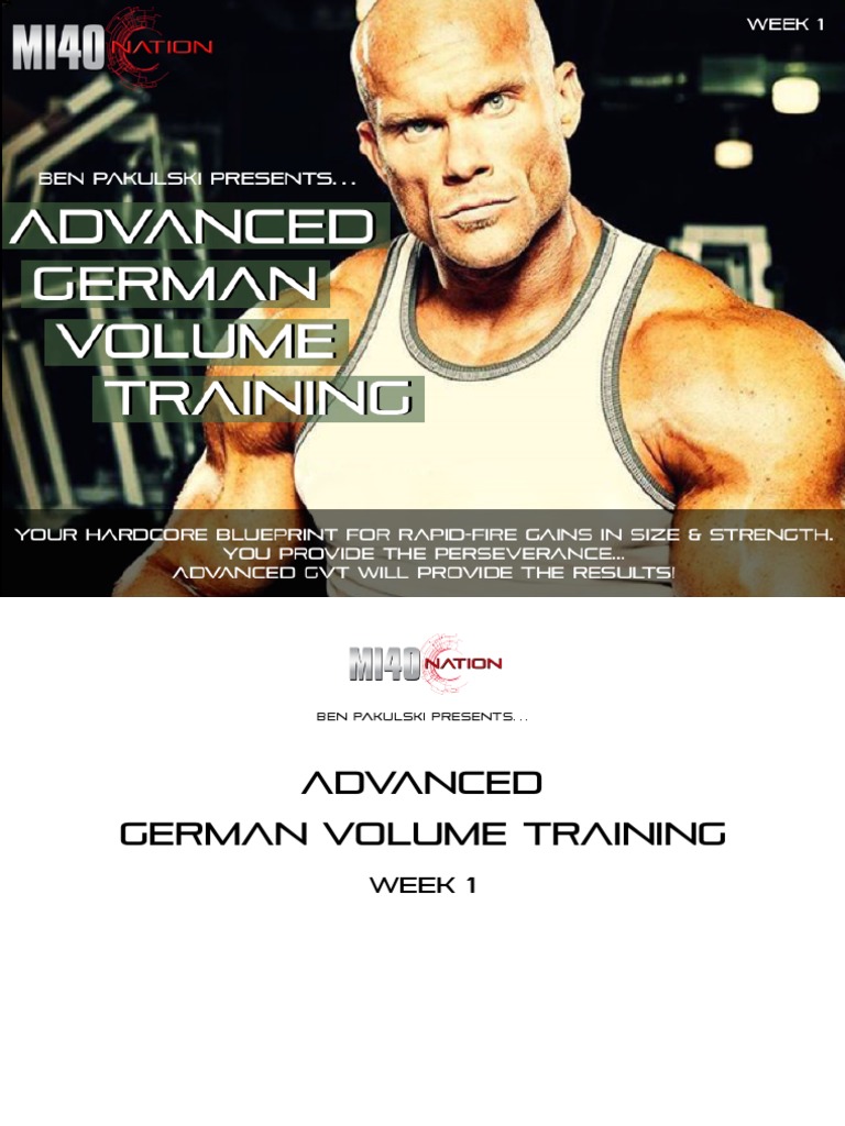 Advanced German Volume Training - Week 1 | PDF | Recreation | Physical ...
