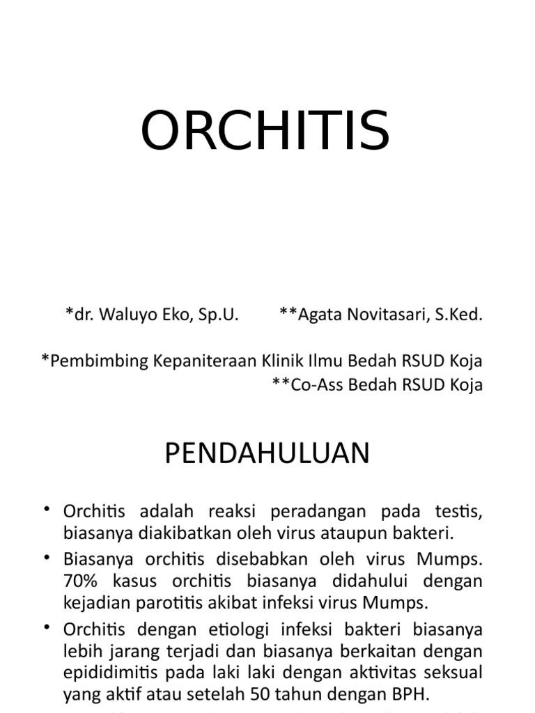 Orchitis | PDF