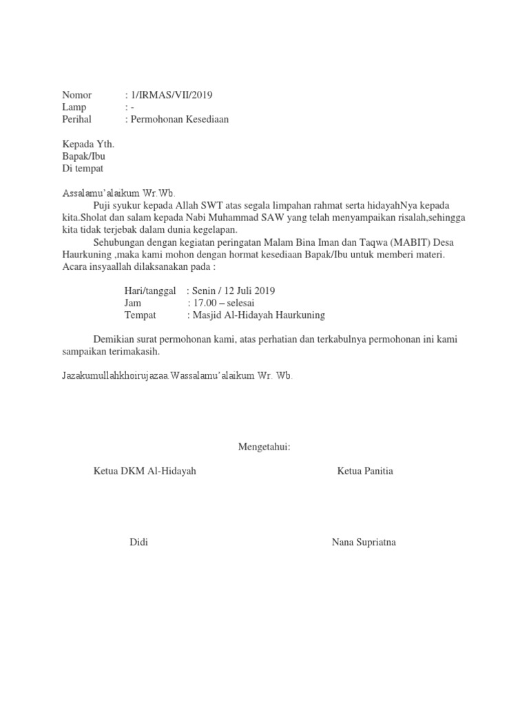 Surat Undangan Mabit | PDF