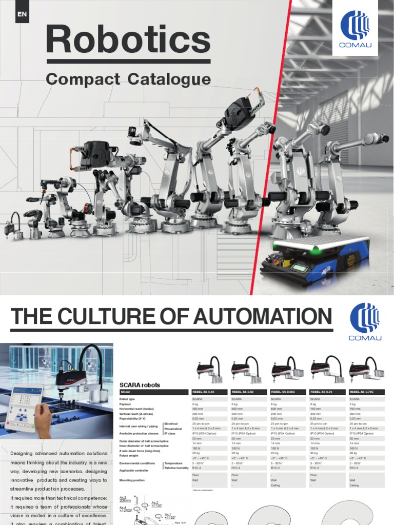 Comau - Robotics - Compact Catalogue PDF | PDF | Mechanical Engineering | Manufactured Goods