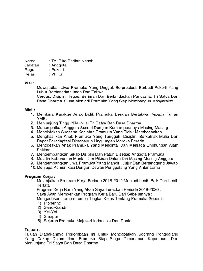 Visi Misi Pramuka | PDF