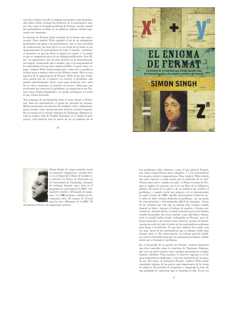 El Último Teorema de Fermat: Un Enigma Resuelto | PDF | El último ...