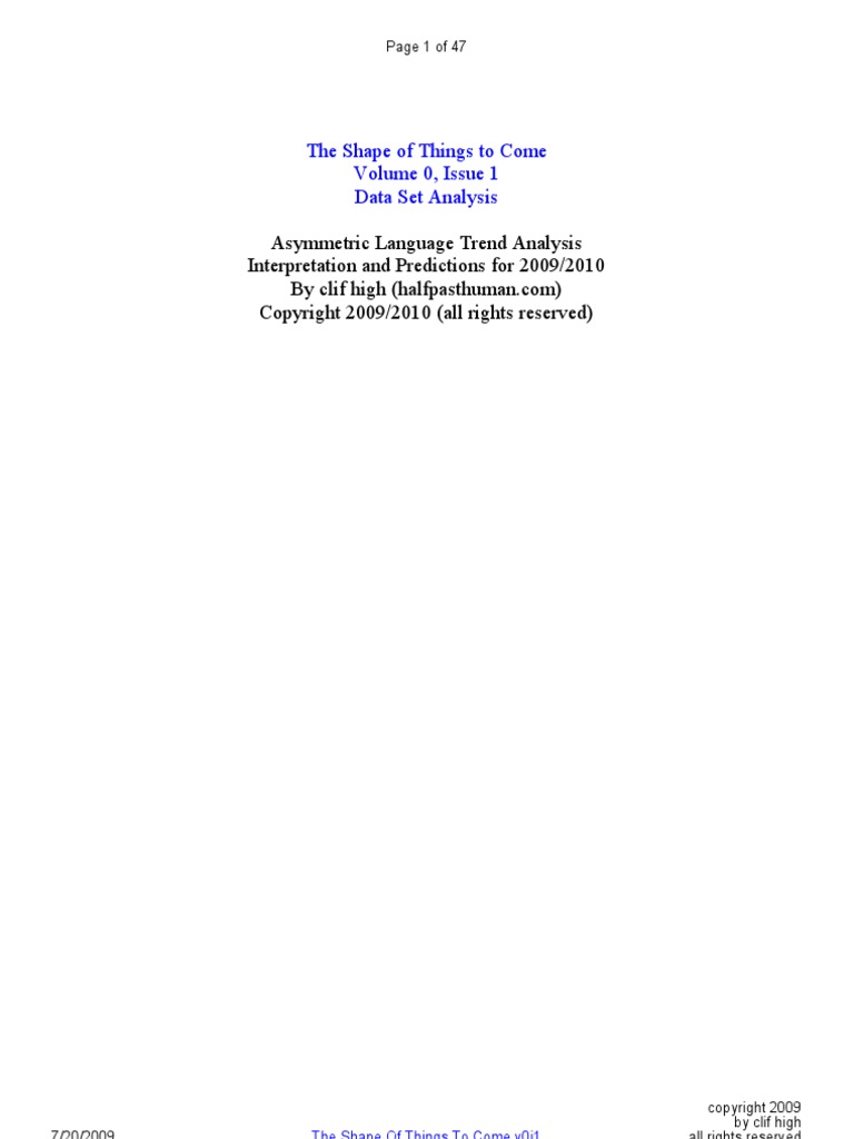 Half Past Human - The Shape of Things To Come - Volume 0 Issue 1 ...