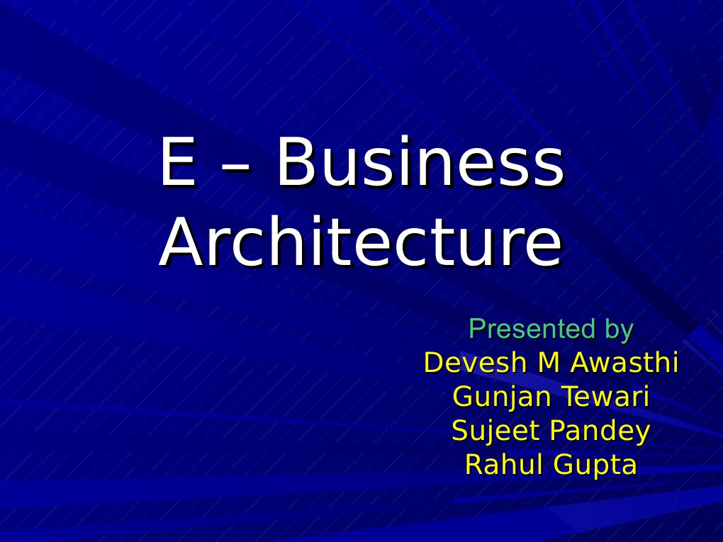 E - Business Architecture | PDF | Electronic Business | Enterprise ...