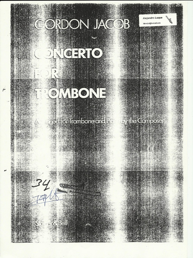 Concerto For Trombone Gordon JACOB PDF | PDF