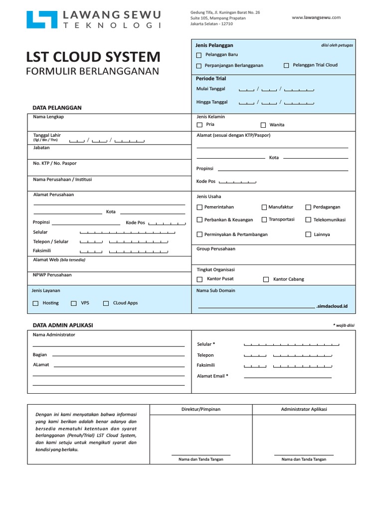 LST Cloud Trial Form PDF | PDF
