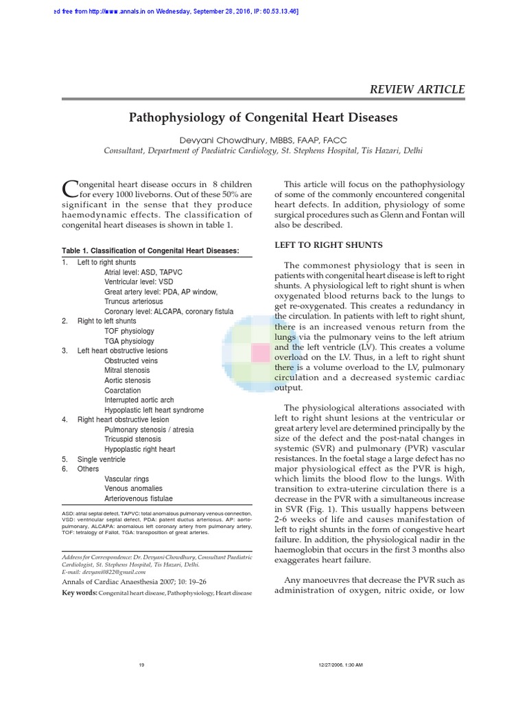 Pathophysiology of Congenital Heart Diseases PDF | PDF | Atrium (Heart ...