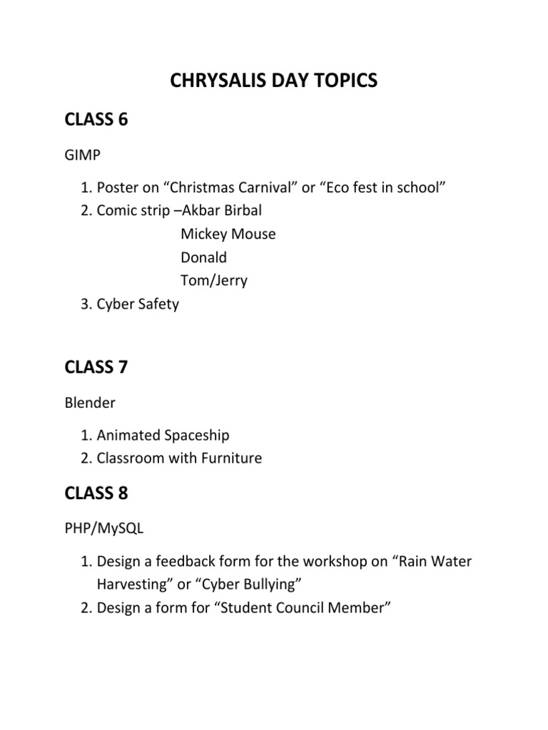 Chrysalis Day | PDF