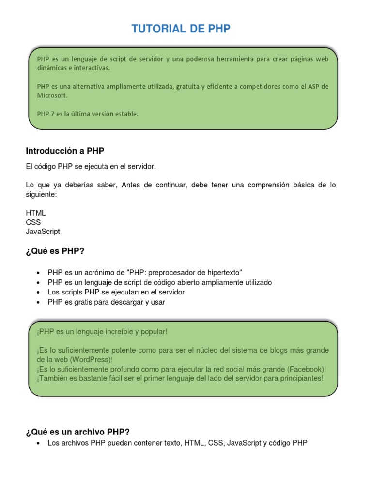 Tutorial de PHP PDF | PDF | Php | Servidor web