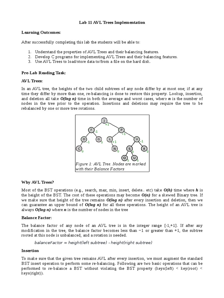 Lab 11 AVL Trees Implementation | PDF | Data Management | Computer Data Lab 11 AVL Trees Implementation | PDF | Data Management | Computer Data