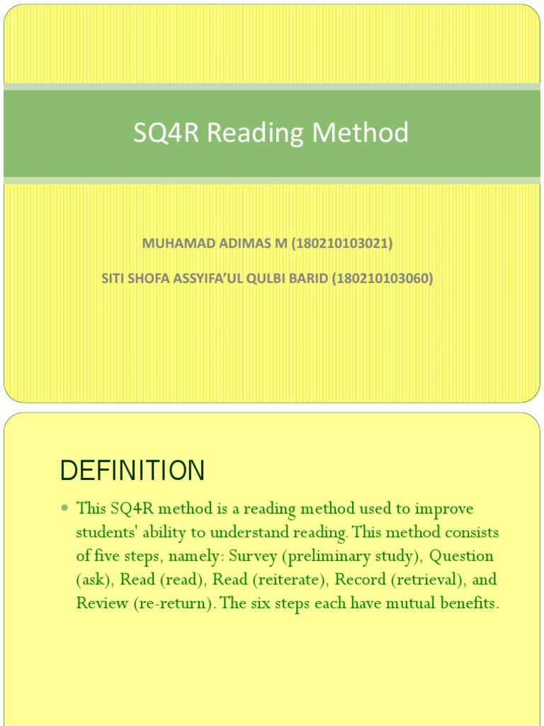 SQ4R | PDF | Learning | Question