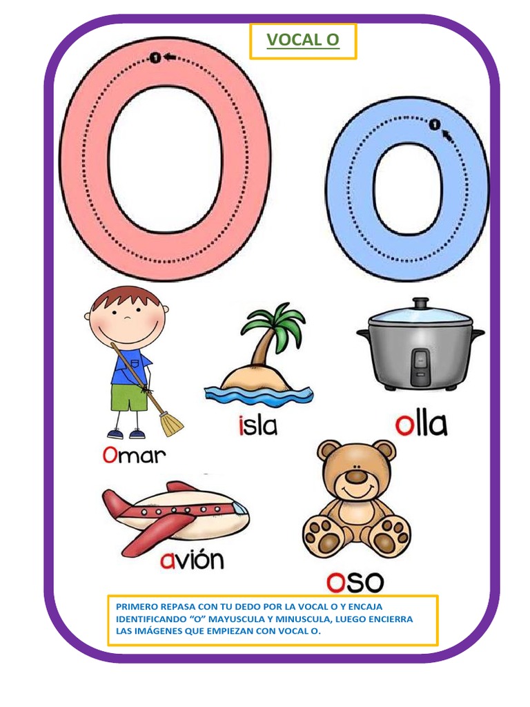 Imágenes y actividades con la vocal O | PDF
