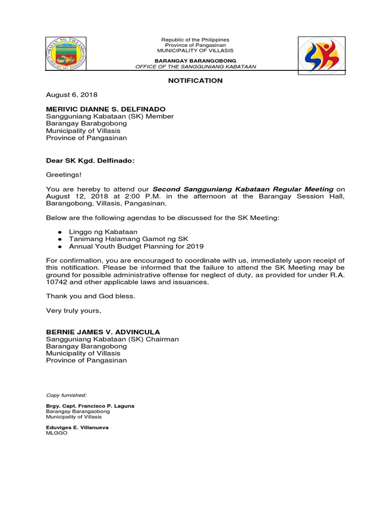 SK Meeting | PDF | Philippines | Youth