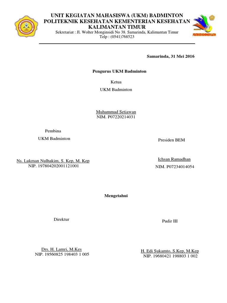 Ukm Badminton Proposal | PDF