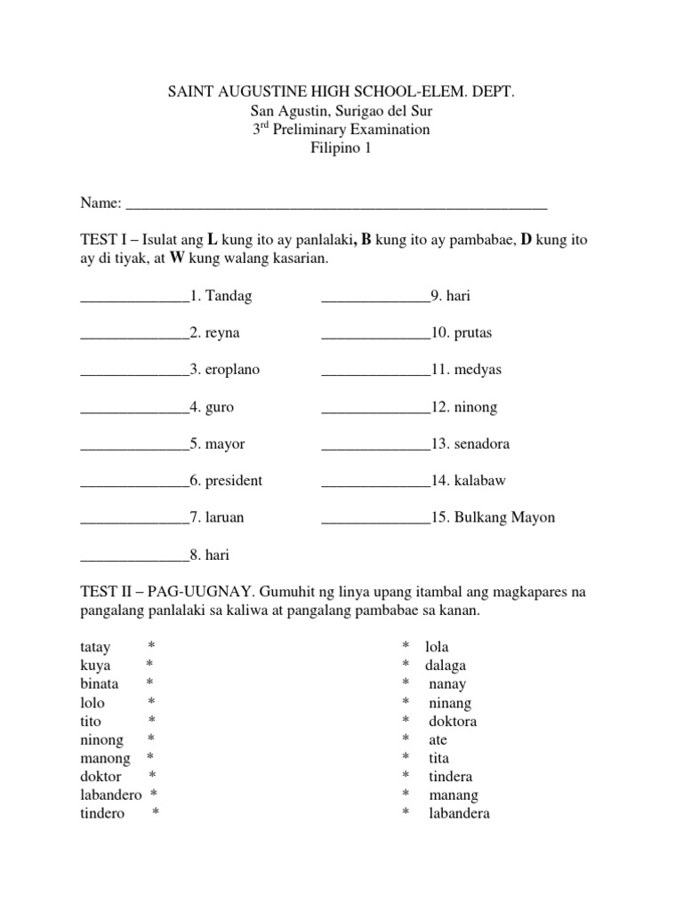 3rd Preliminary Exam: Filipino & Science | PDF | Flowers | Seed