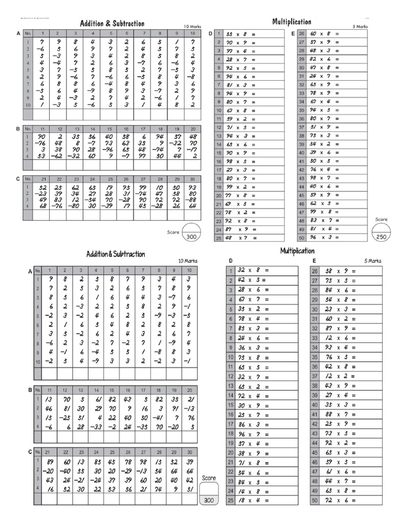 Abacus Level 4 Sheets | PDF