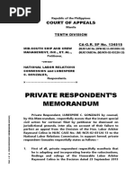 Sample Memorandum of Appeal NLRC | PDF | Affidavit | Employment