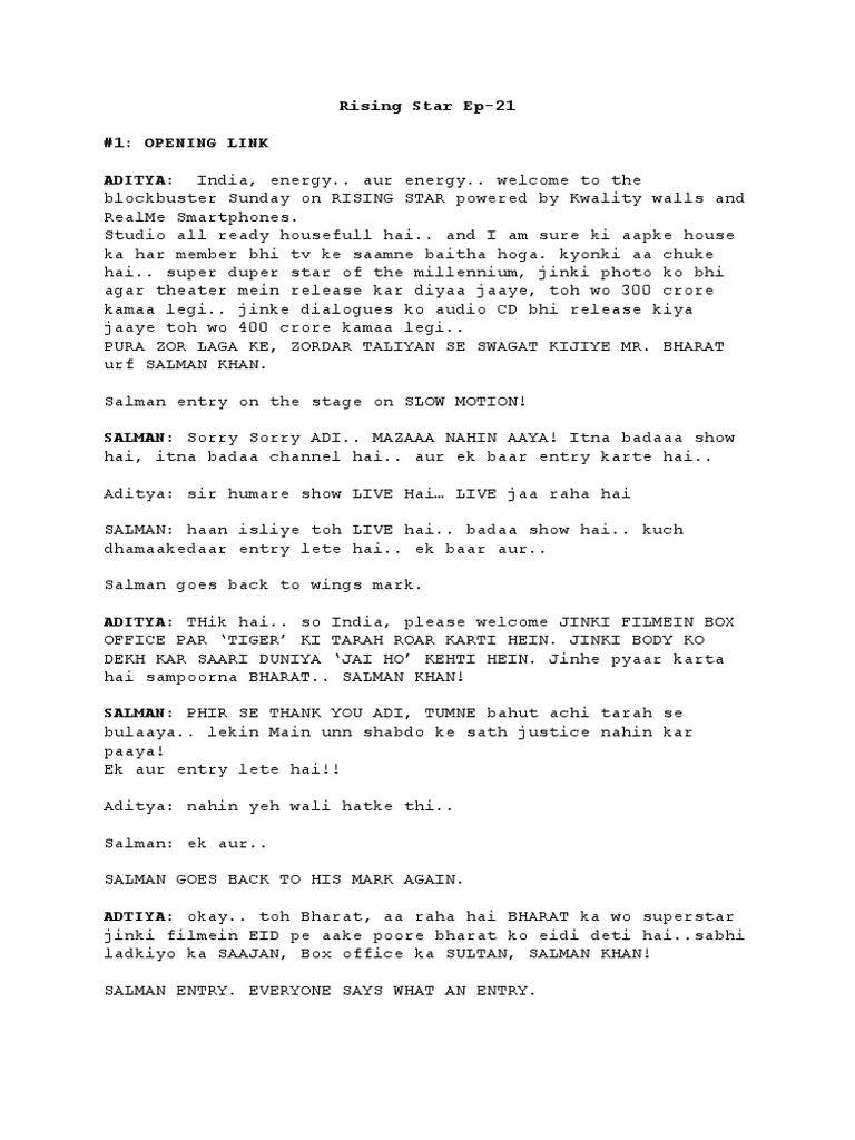 Reality Show - Script | PDF | Bollywood | Cinema Of India