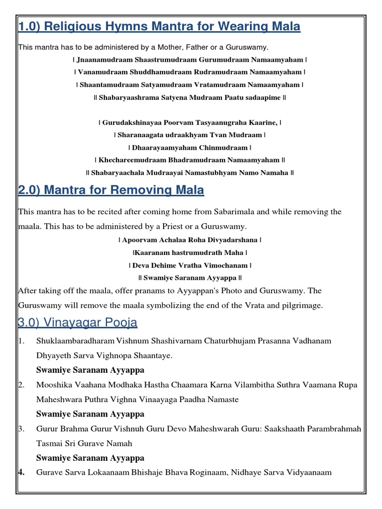 Ayyappa Slogams | PDF | Hindu Iconography | Asian Ethnic Religion