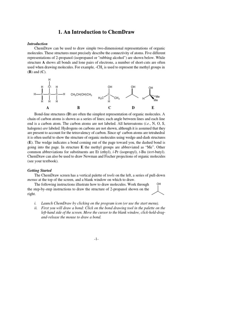 Chemdraw Introduction PDF | PDF | Chemical Bond | Molecules
