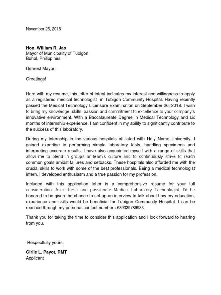 Application Letter | PDF