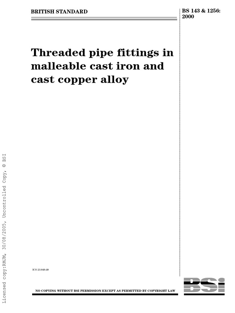 BS 143 & 1256 - 2000 PDF | PDF | Pipe (Fluid Conveyance) | Building ...
