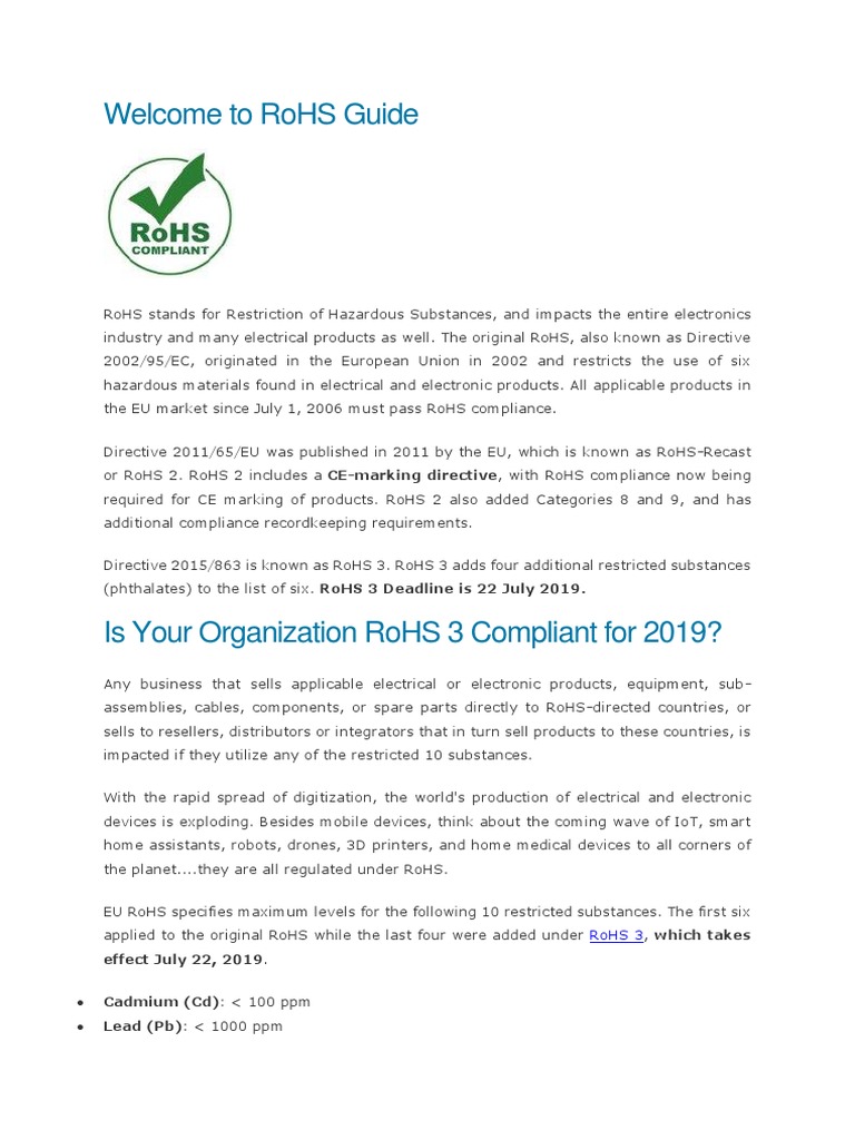 RoHS 3 | PDF | Nature