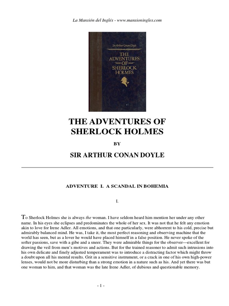 Sherlock Holmes: A Scandal in Bohemia | PDF | A Scandal In Bohemia ...