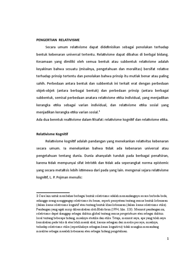 Relativisme Etika | PDF