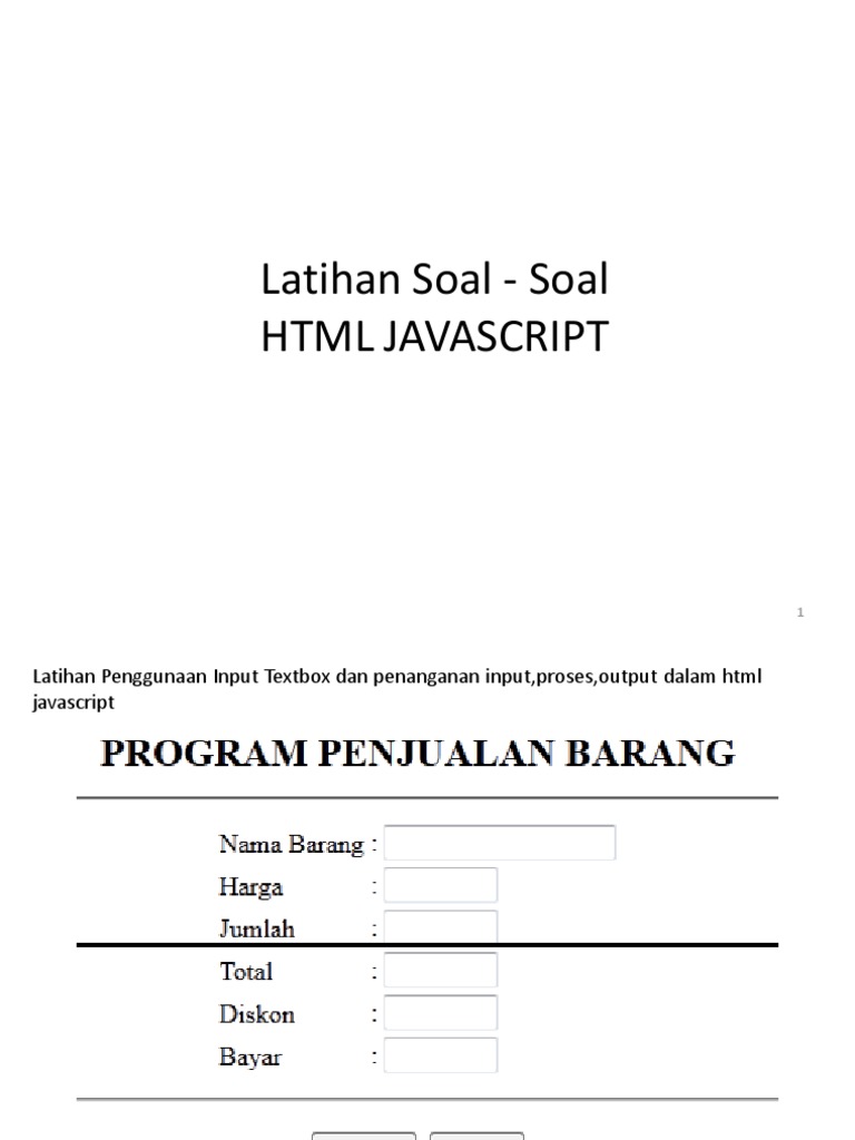 Soal Latihan HTML Java Script | PDF