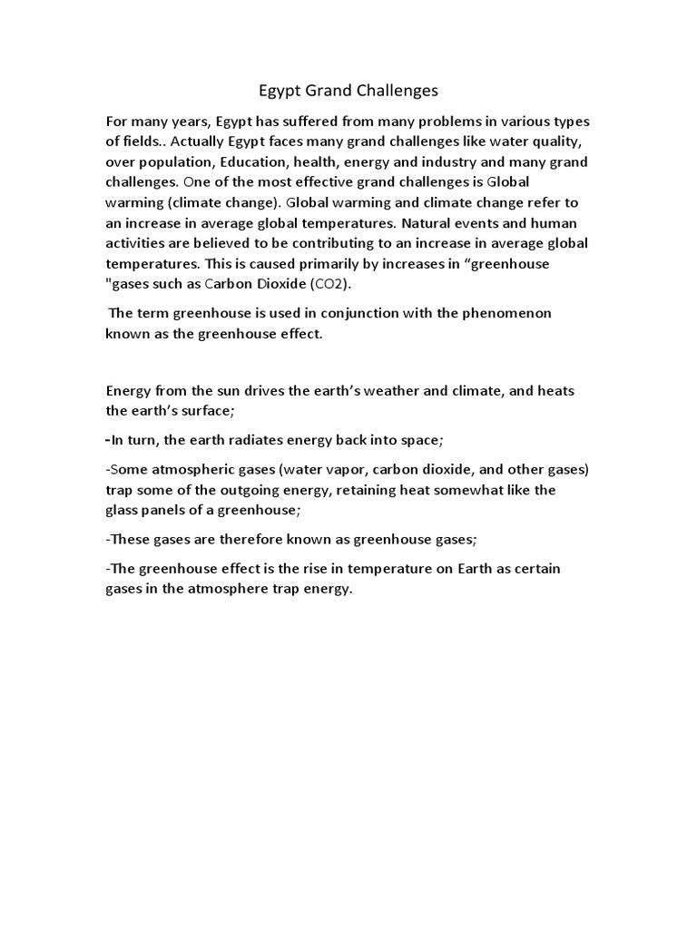 Egypt Grand Challenges | PDF