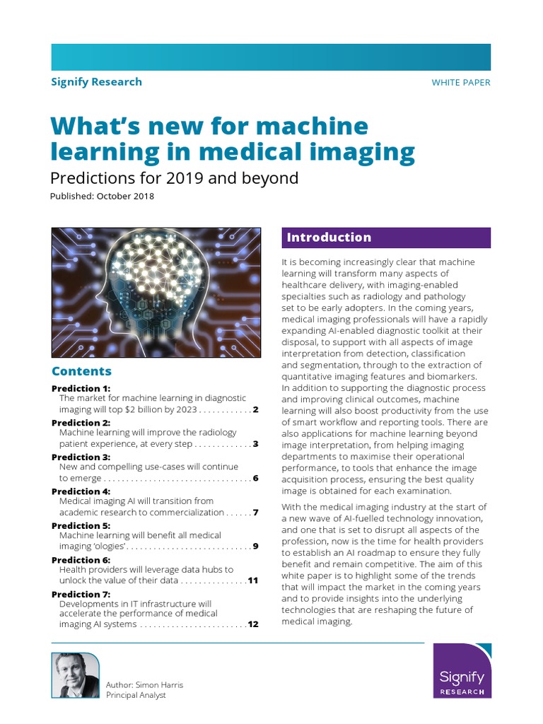 Machine Learning Medical Imaging Market to Top $2 Billion | PDF ...