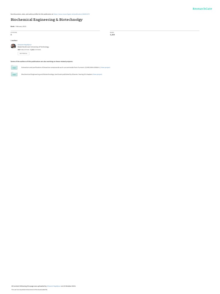 Najafpour FullCover 9780444633576 AW1 | PDF | Biotechnology | Engineering