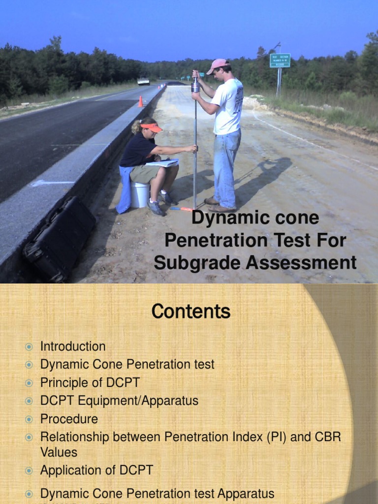 Dynamic Cone Penetration Test For Subgrade Assesment | PDF | Civil ...