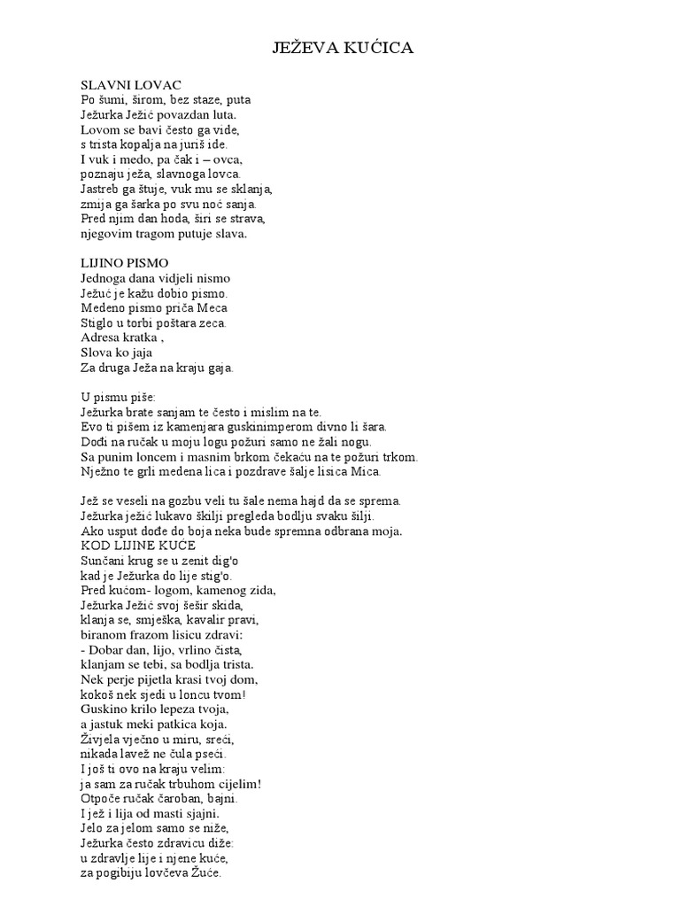 Ježeva Kućica | PDF