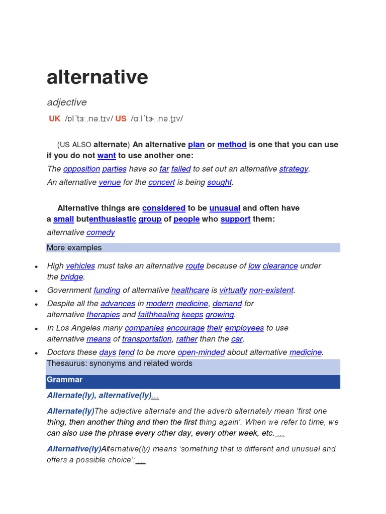 Grammar Alternative | PDF | Alternative Medicine | Adjective