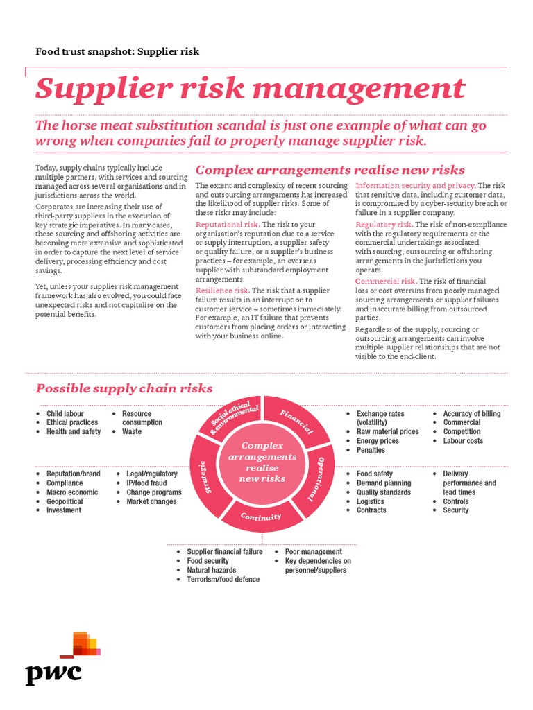 Supplier Risk Management PDF | PDF | Supply Chain | Risk Management
