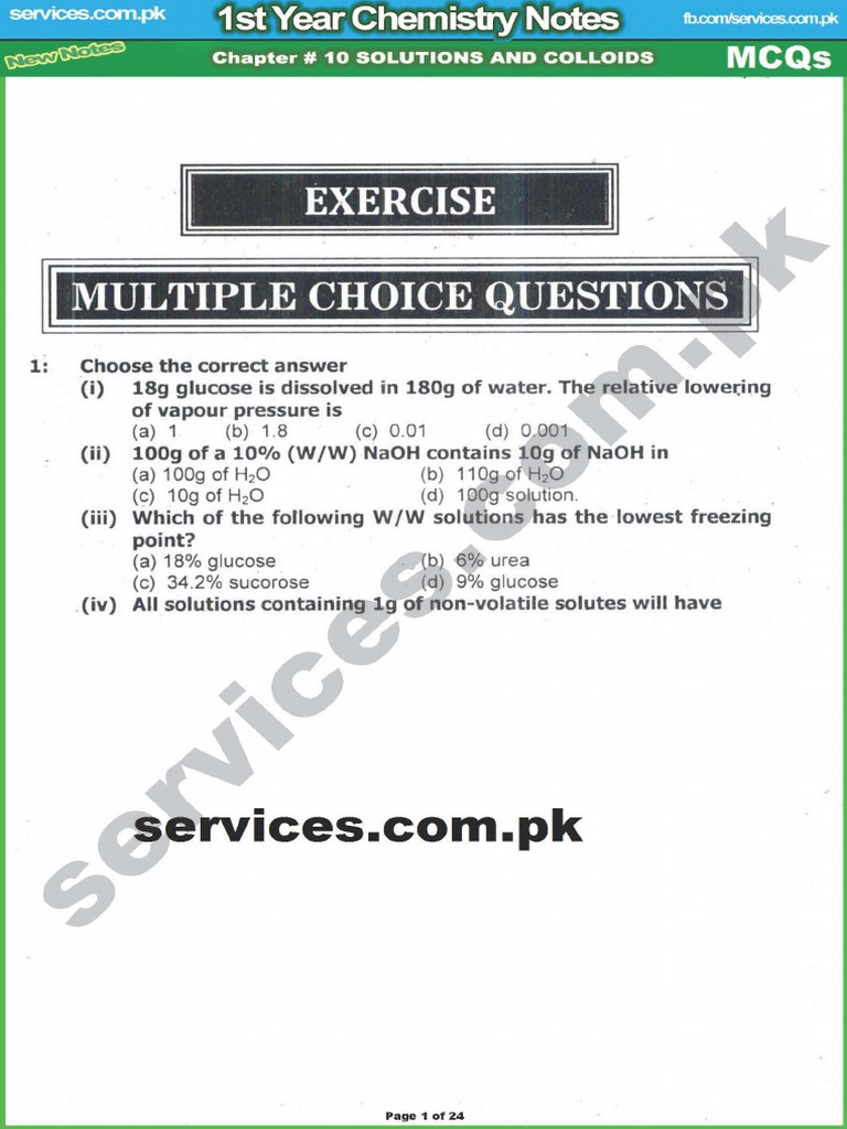 First Year Chemistry Notes | PDF