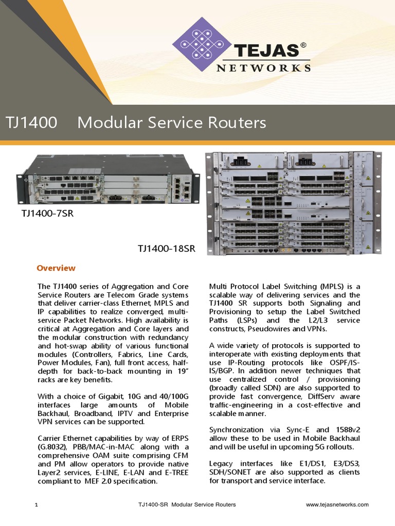 TJ1400 SR | PDF | Multiprotocol Label Switching | Networking