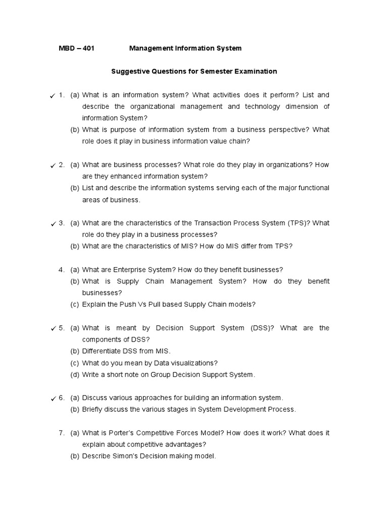 MIS Important-Questions | PDF | Information System | Knowledge Management