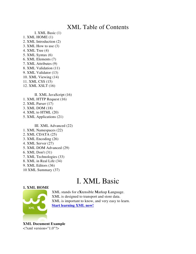 Xml W3schools Pdf 