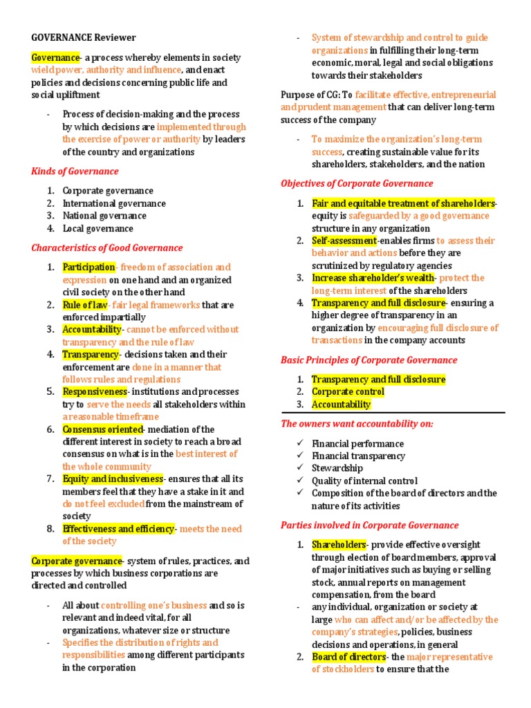 Governance Reviewer | PDF | Corporate Governance | Board Of Directors