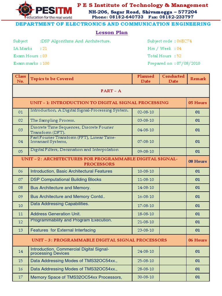 06ec74 Dsp Algorithms And Architecture Pdf Digital Signal Processing Fast Fourier Transform