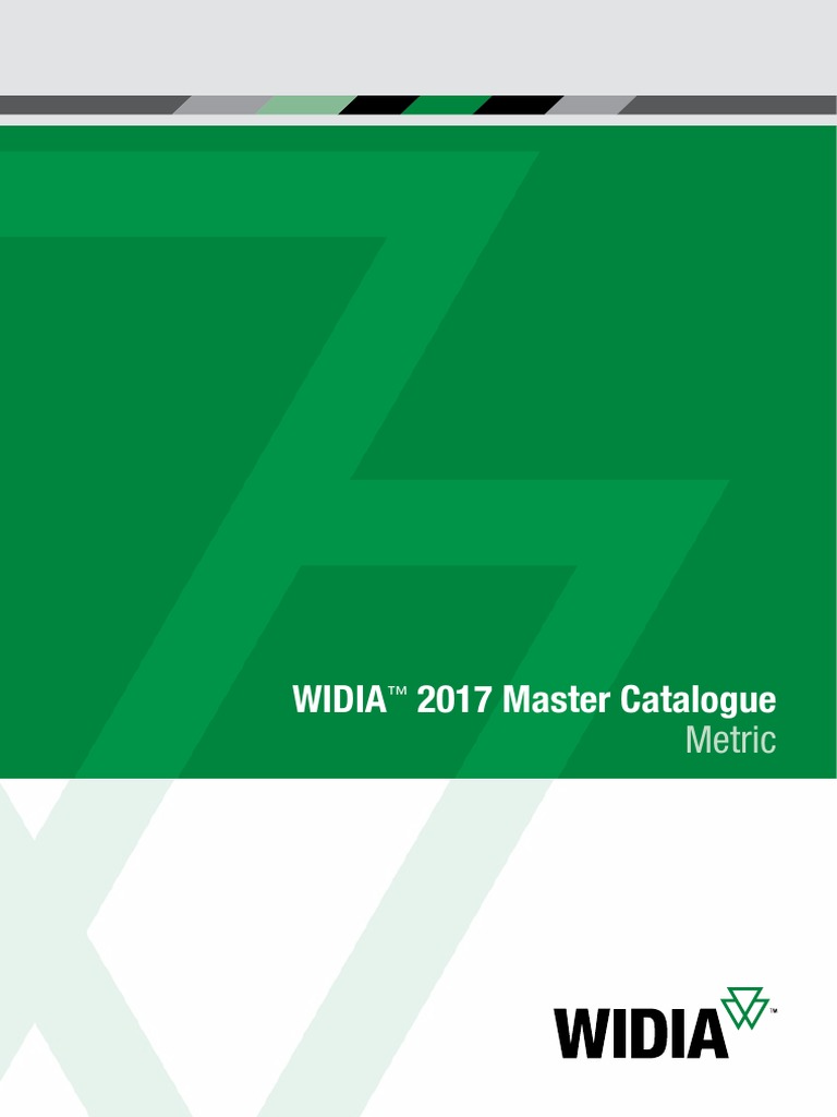 WIDIA 2017 Master Catalog Metric | PDF | Machining | Metals