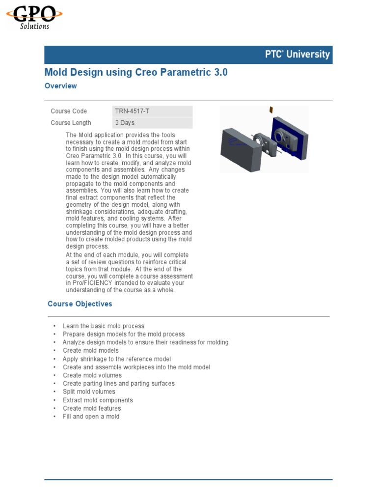 Creo Mold Design for Engineers | PDF | Casting (Metalworking) | Design