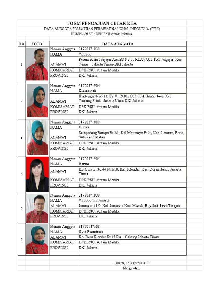 Contoh Pengisian KTA PDF | PDF